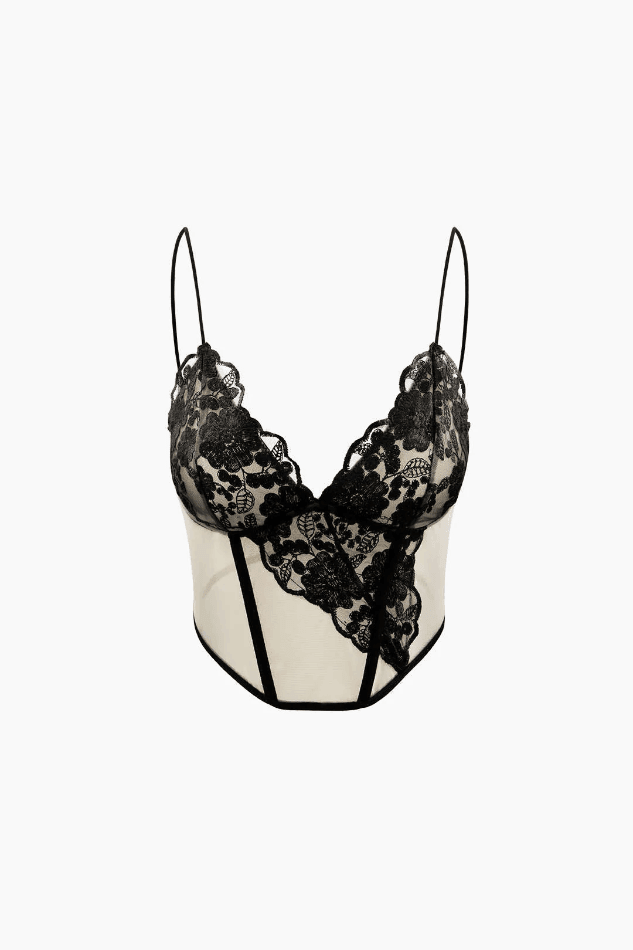 Lace Panel Mesh Cami Top – Godu Shop